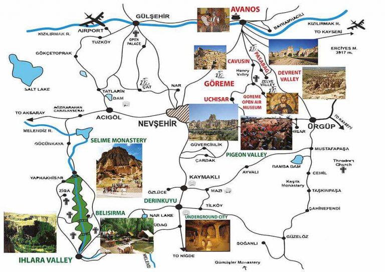 Kapadokya Turizm Haritası I Capadokia Maps Turkey